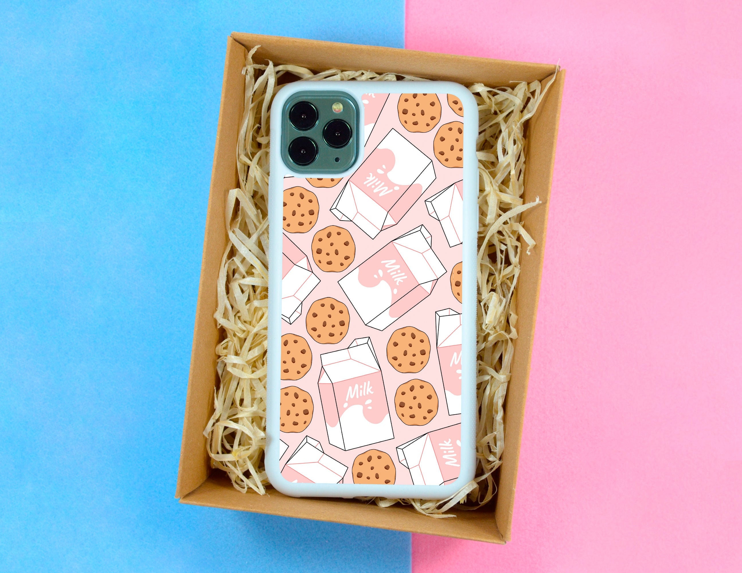 Cute Strawberry Milk & Cookies Phone Case Kawaii iPhone 13 Pro 13 Mini ...