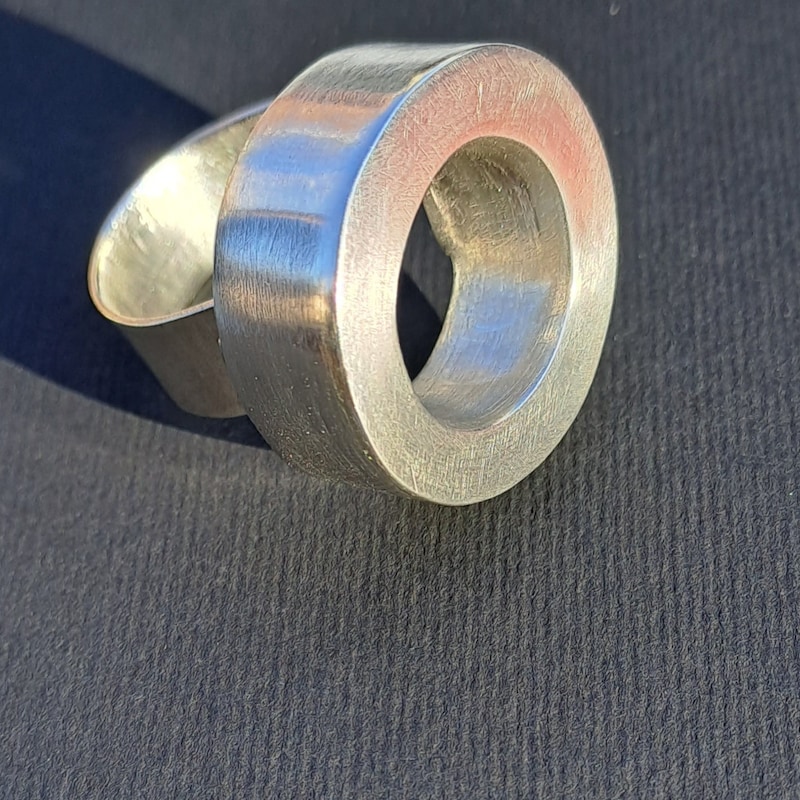 Modern Silver Ring - Etsy