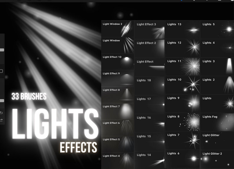 Procreate Light Effects Brushes: Glitter, Sparkle, Shine (digital ...