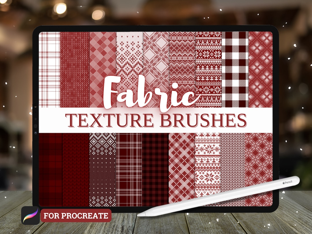 Procreate Texture Brushes, Procreate Christmas Brushes, Plaid Fabric ...