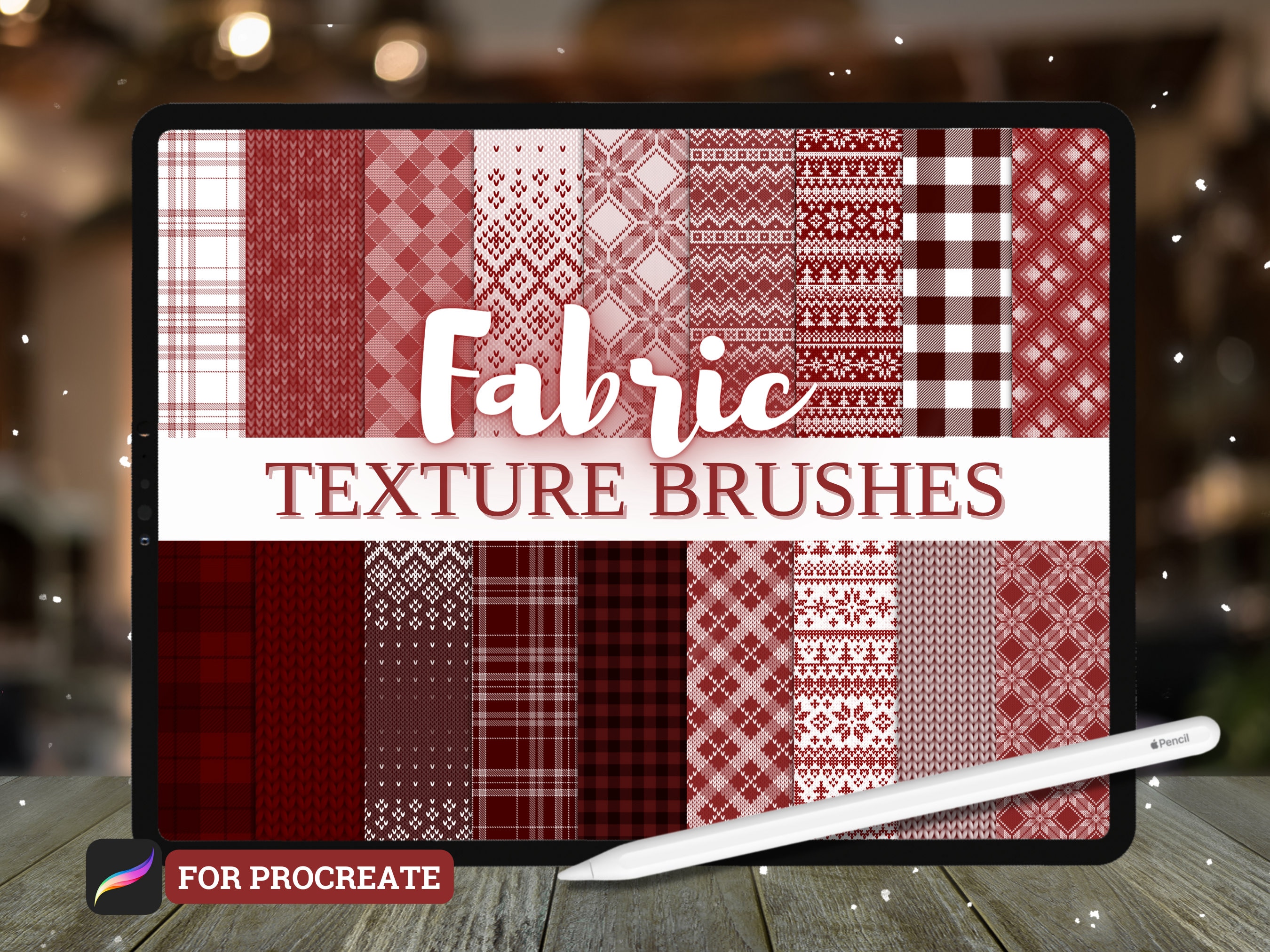 Procreate Texture Brushes, Procreate Christmas Brushes, Plaid Fabric ...