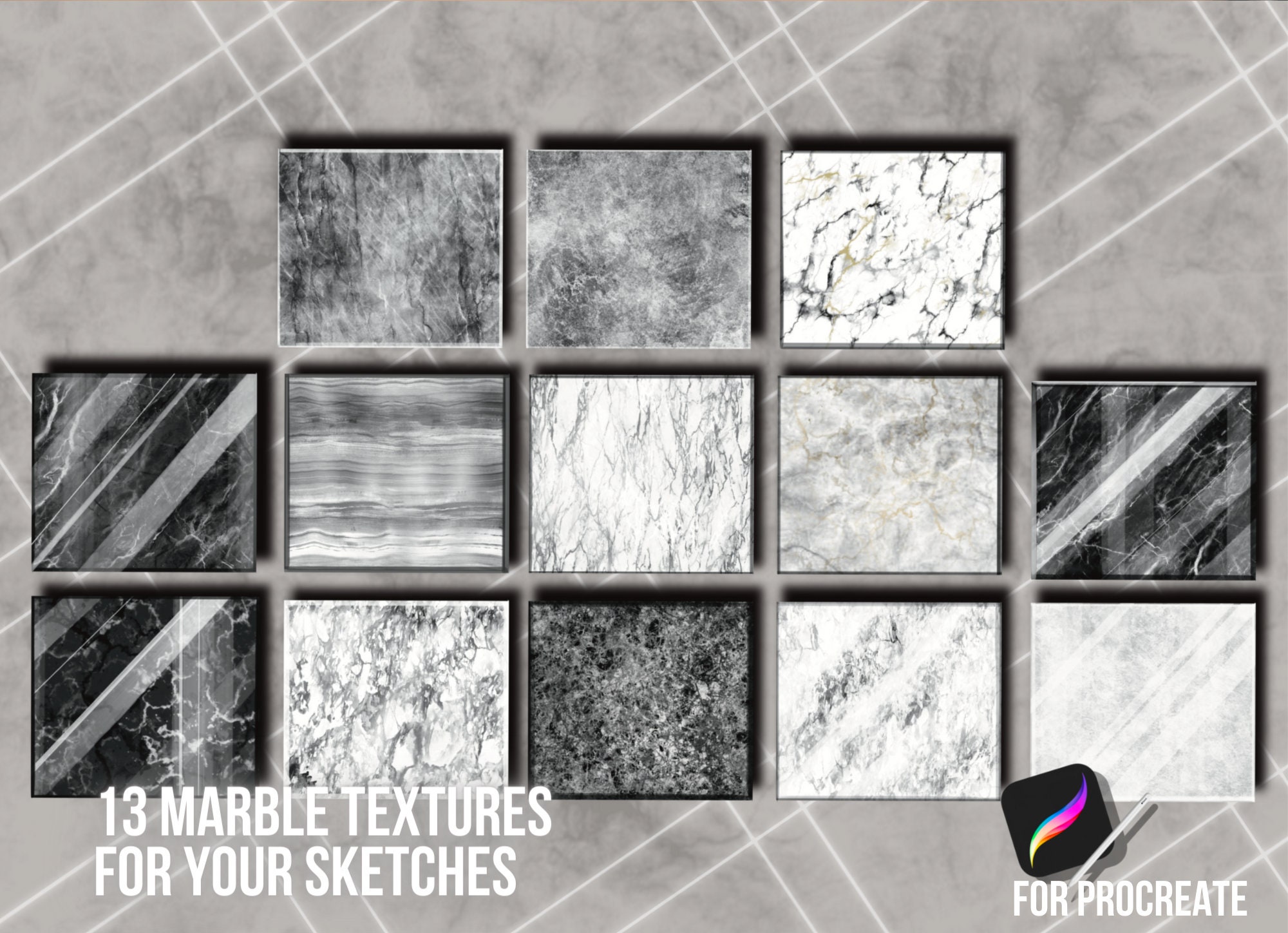 Procreate Marble Texture Marble Brushset For Procreate Etsy