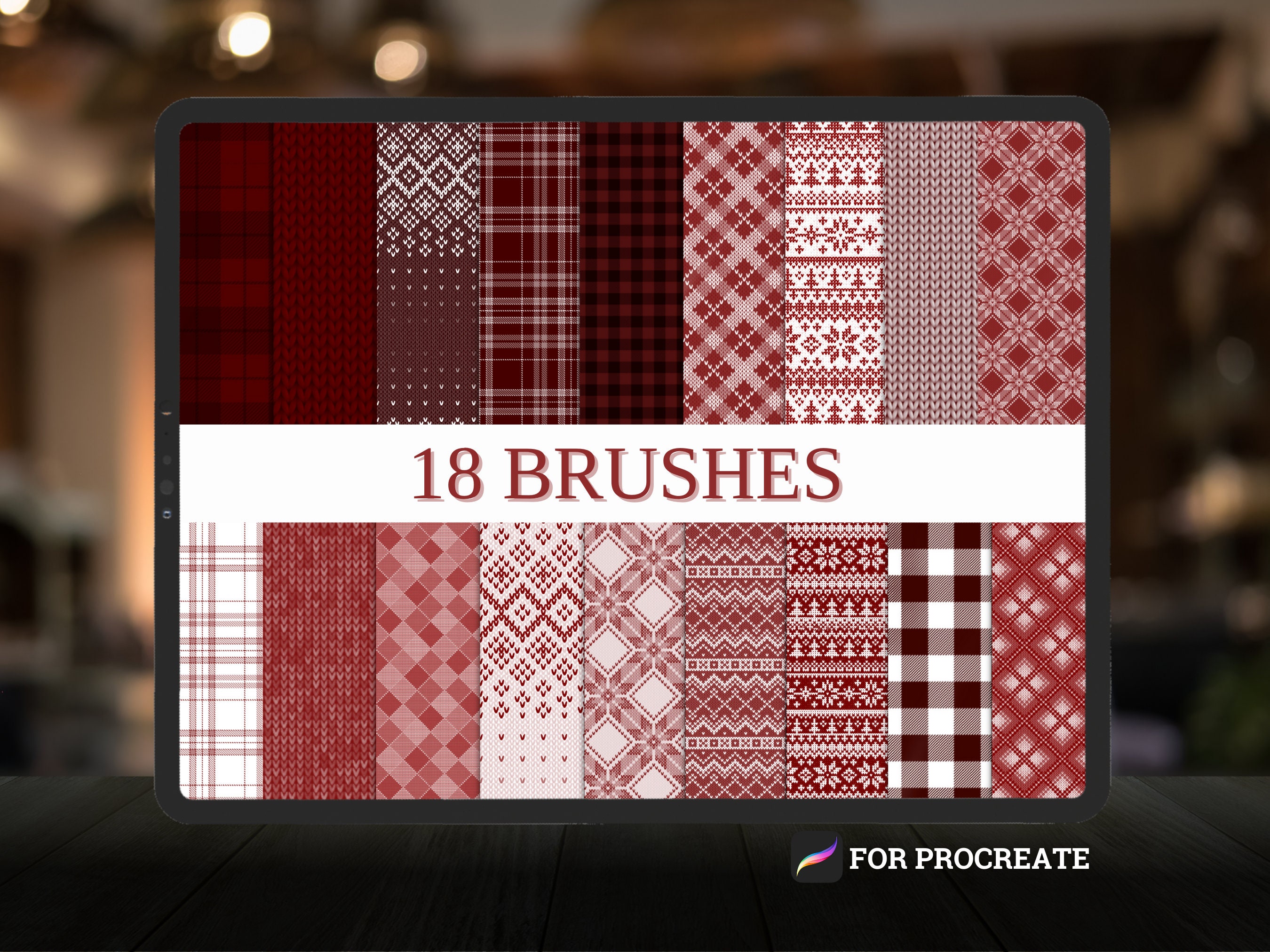 Procreate Texture Brushes, Procreate Christmas Brushes, Plaid Fabric ...