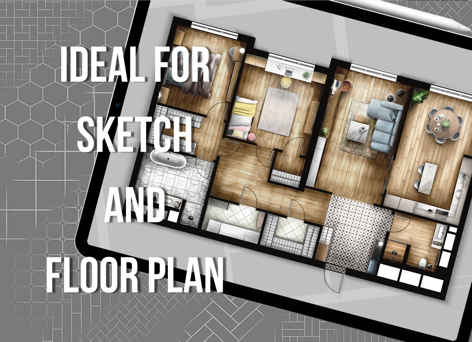 Procreate Interior Sketch Brushes: Architecture & Textures (digital ...