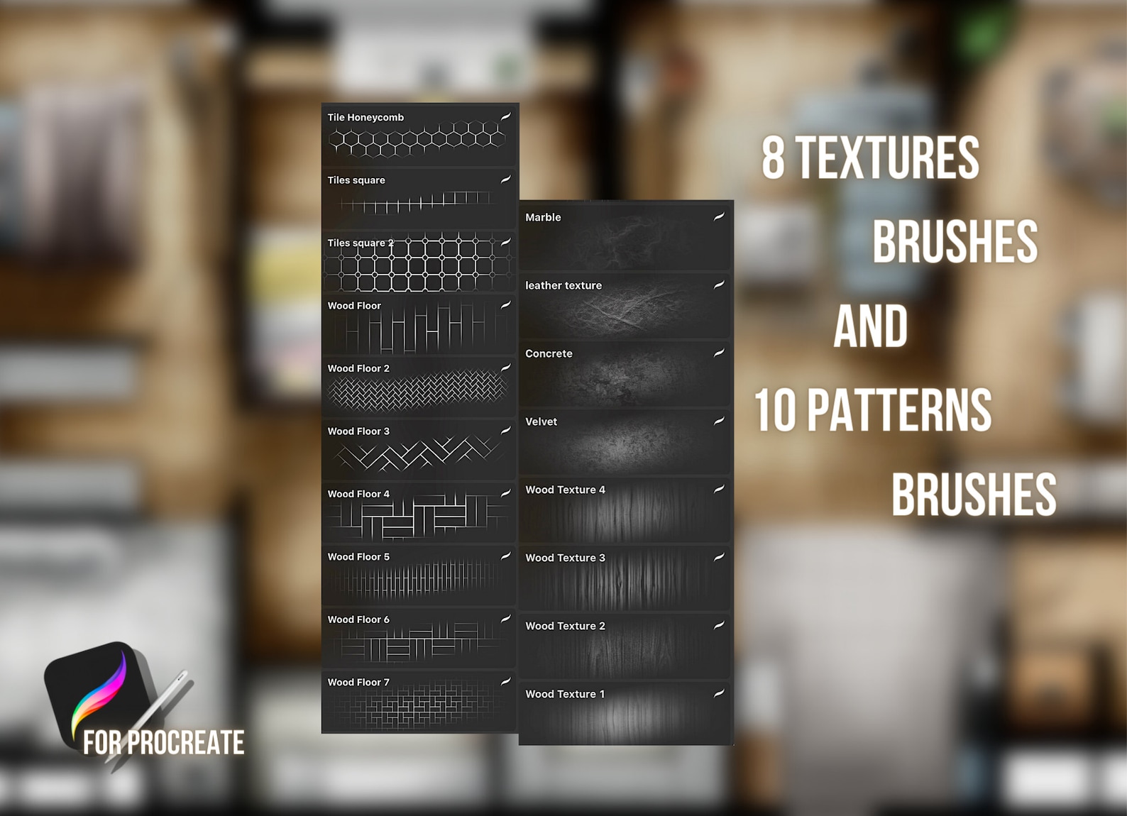 Procreate Interior Sketch Brushes: Architecture & Textures (digital ...