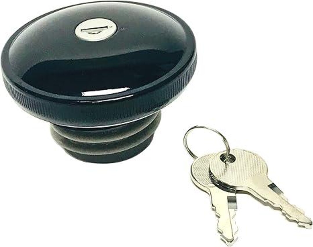 Gloss Black Locking Screw-in Ratcheting Vented Key Lock Gas Cap ...