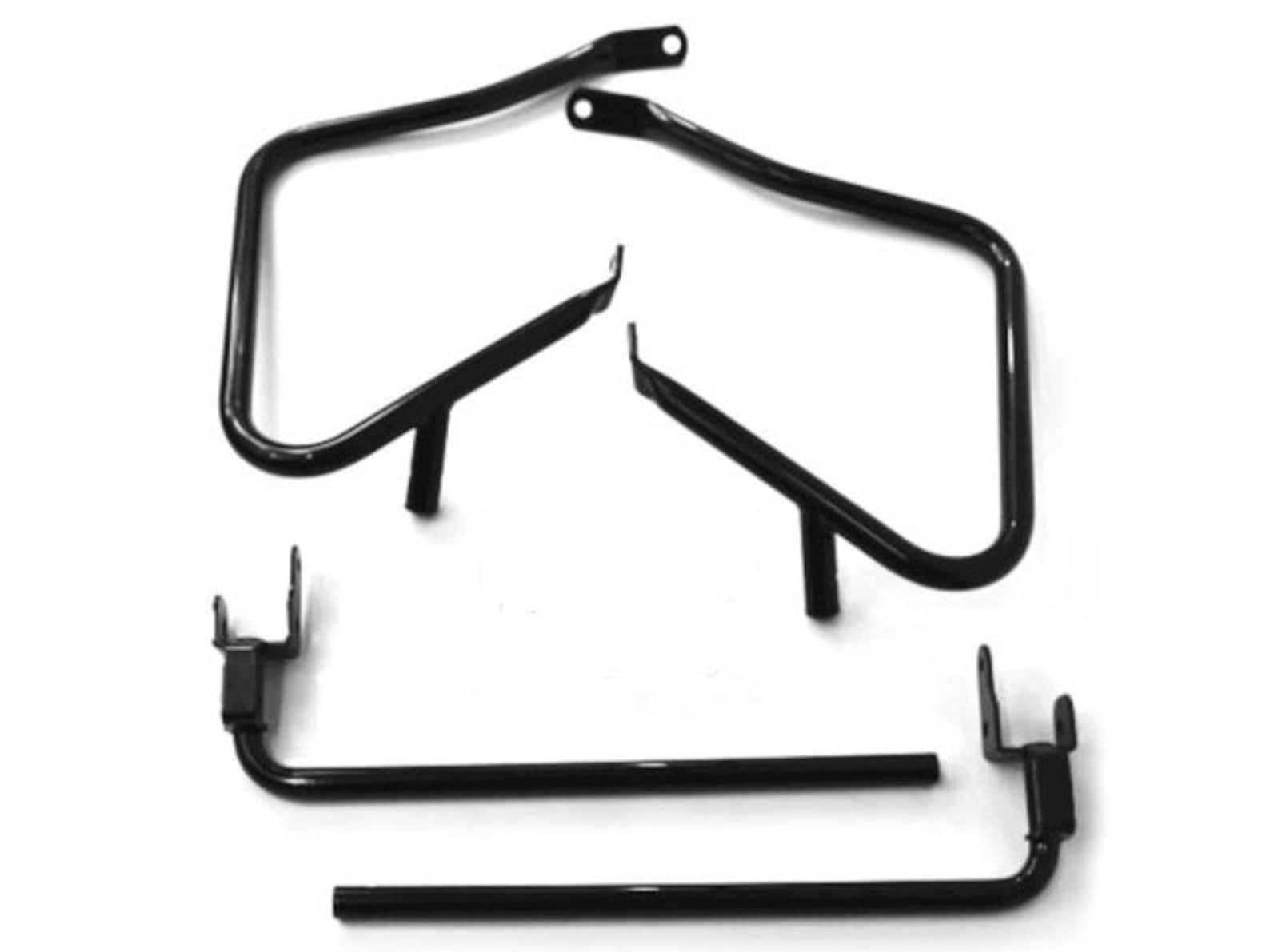 Black Rear Saddlebag Guards Support Kit Harley Davidson Touring Electra ...