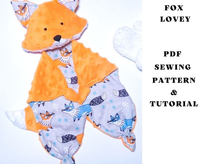 Fox Sewing Pattern PDF Stuffed Animal Fox Security Blanket Baby ...