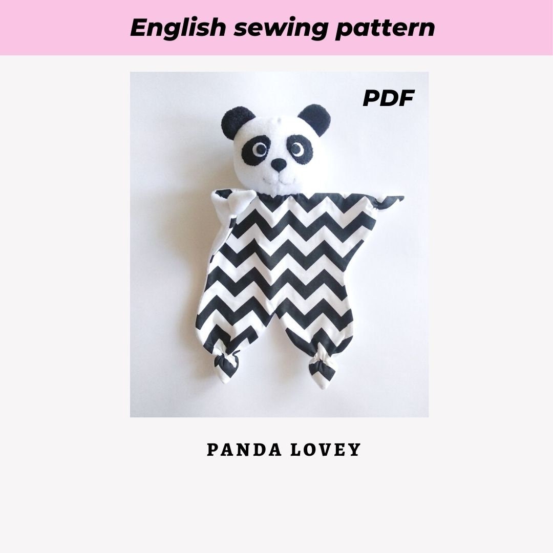 Panda Lovey Sewing Pattern PDF Stuffed Animal Doudou Security Blanket ...