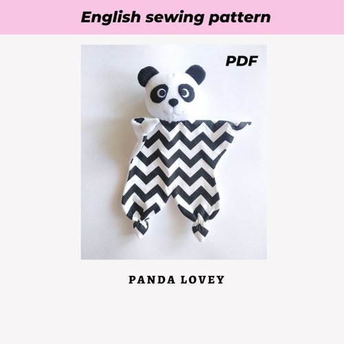 Panda Lovey Sewing Pattern PDF Stuffed Animal Doudou Security - Etsy