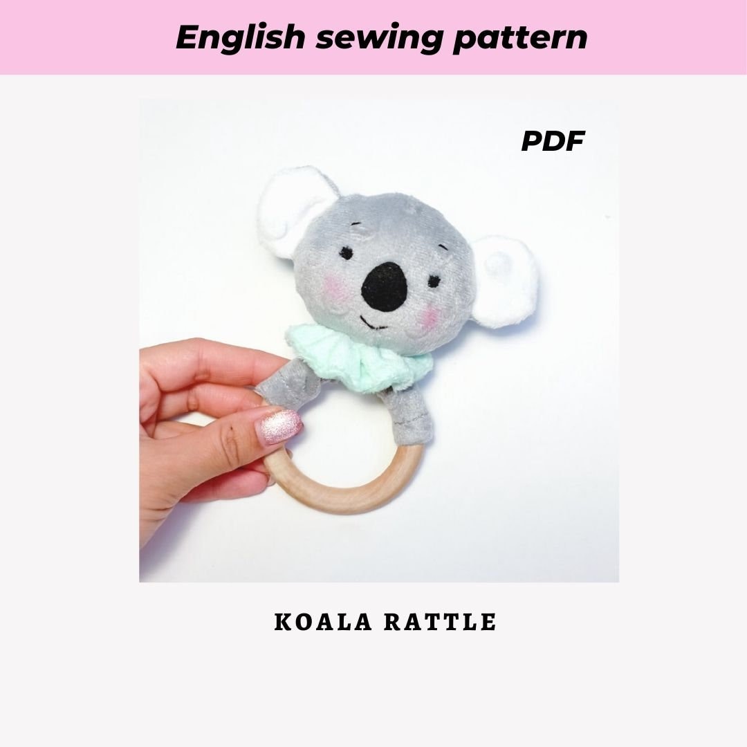 Baby Rattle Sewing Pattern Koala Plush PDF Animal Rattle Sewing ...