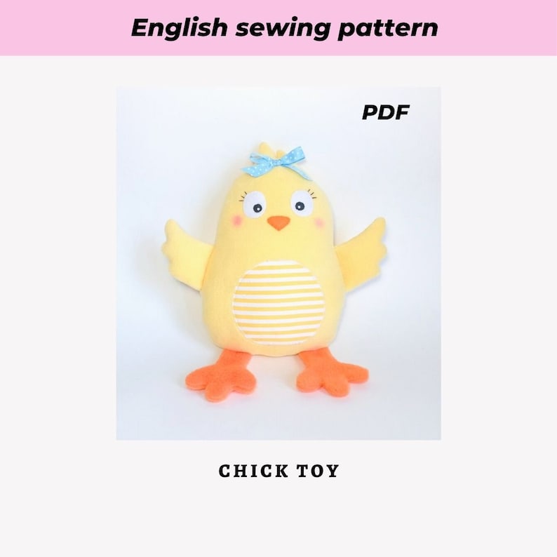 Stuffed Chick Sewing Pattern PDF Soft Toy Chick Sewing Tutorial - Etsy