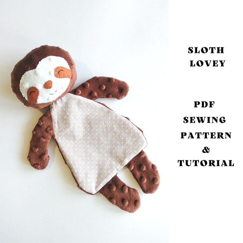PDF Sloth Lovey Sewing Pattern and Tutorial Stuffed Animal Digital ...