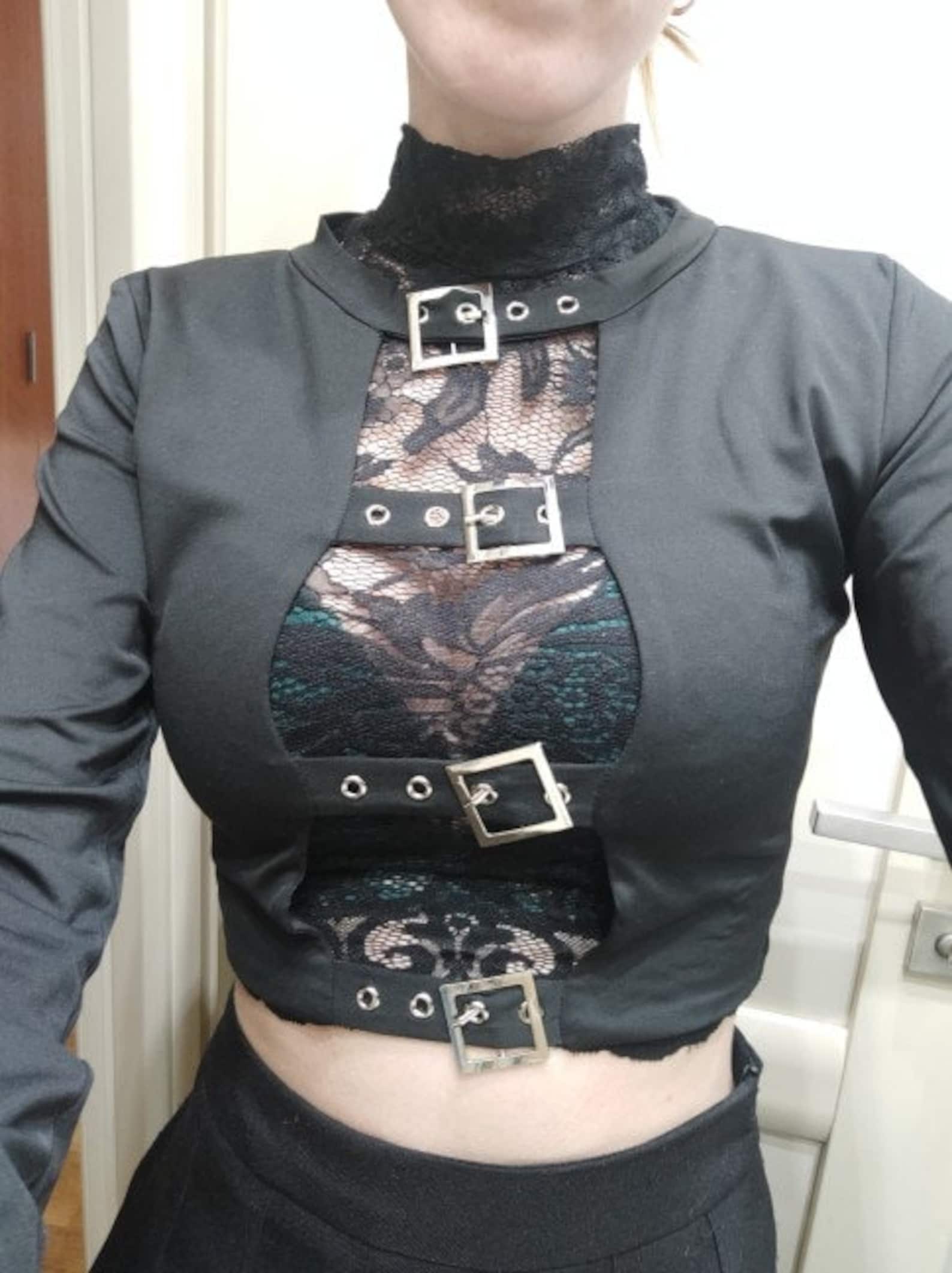 Croptop Sexy Gothic Clubwear Stripper Pole Dance Hustler Etsy