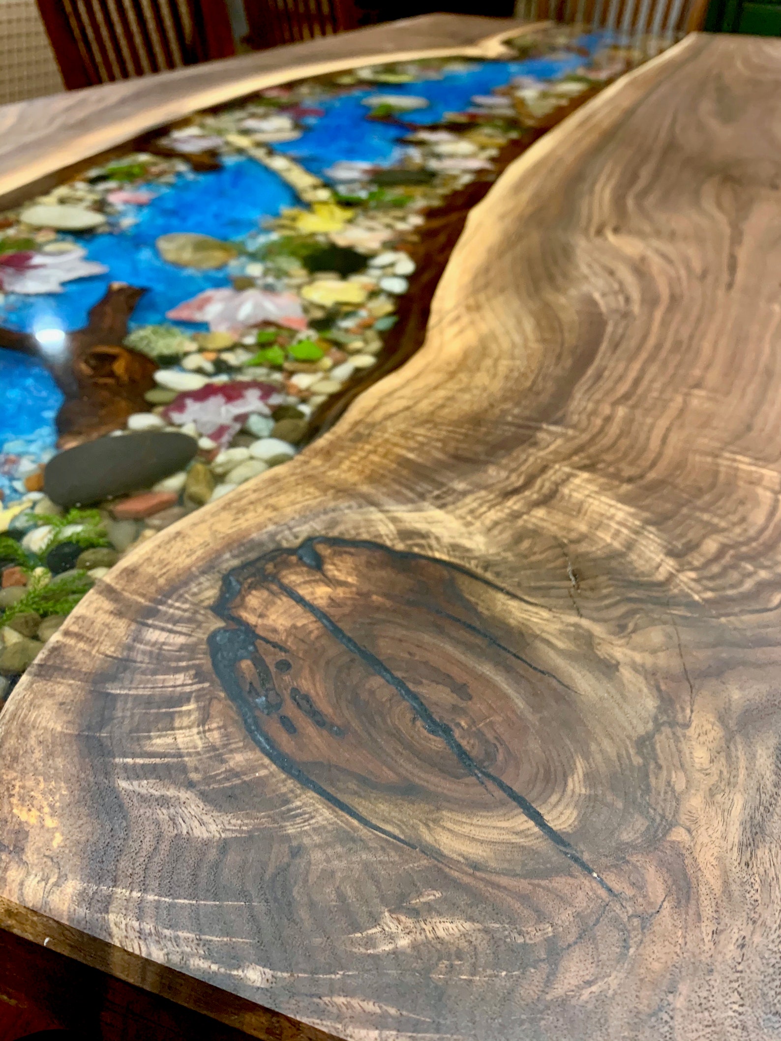 Black Walnut Natural River Table - Etsy