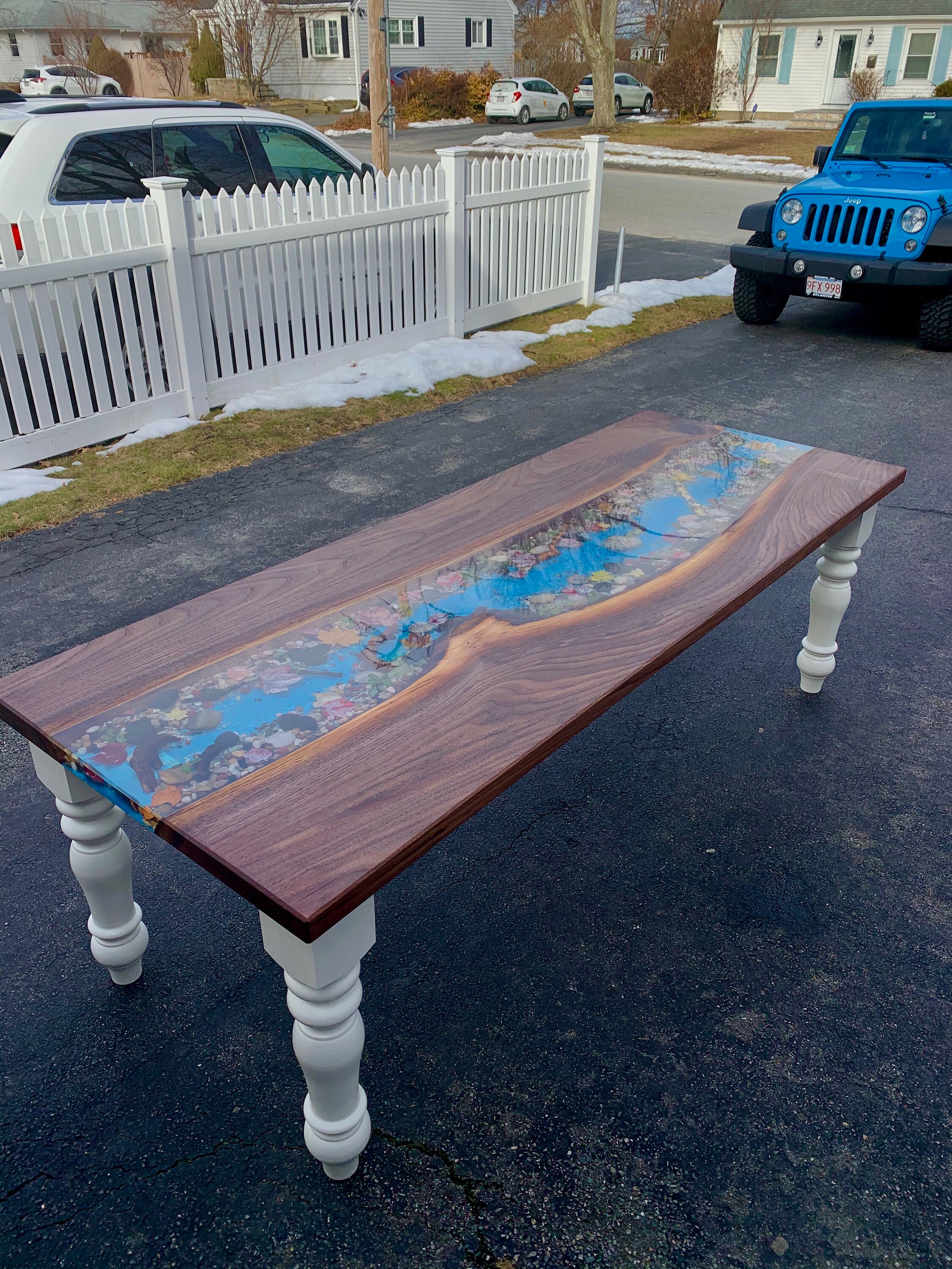 Black Walnut Natural River Table - Etsy