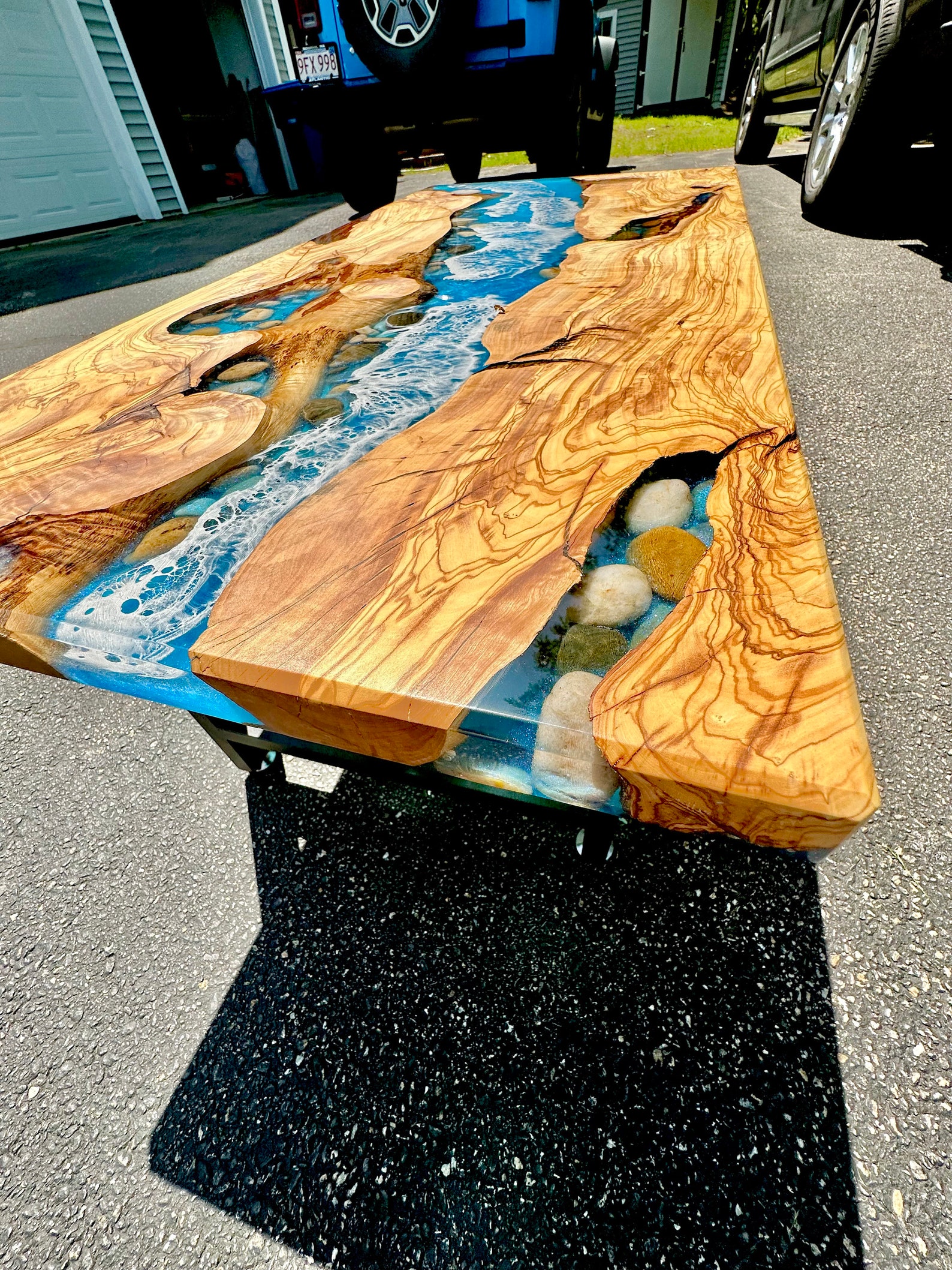 Olive Wood and Epoxy River Coffee Table - Etsy
