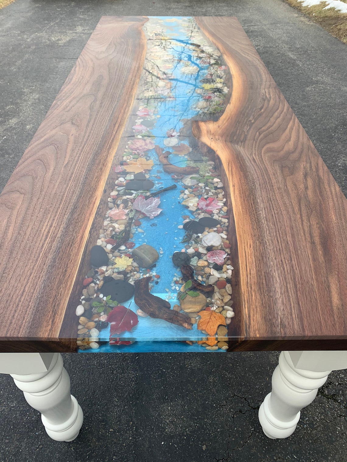 Black Walnut Natural River Table - Etsy