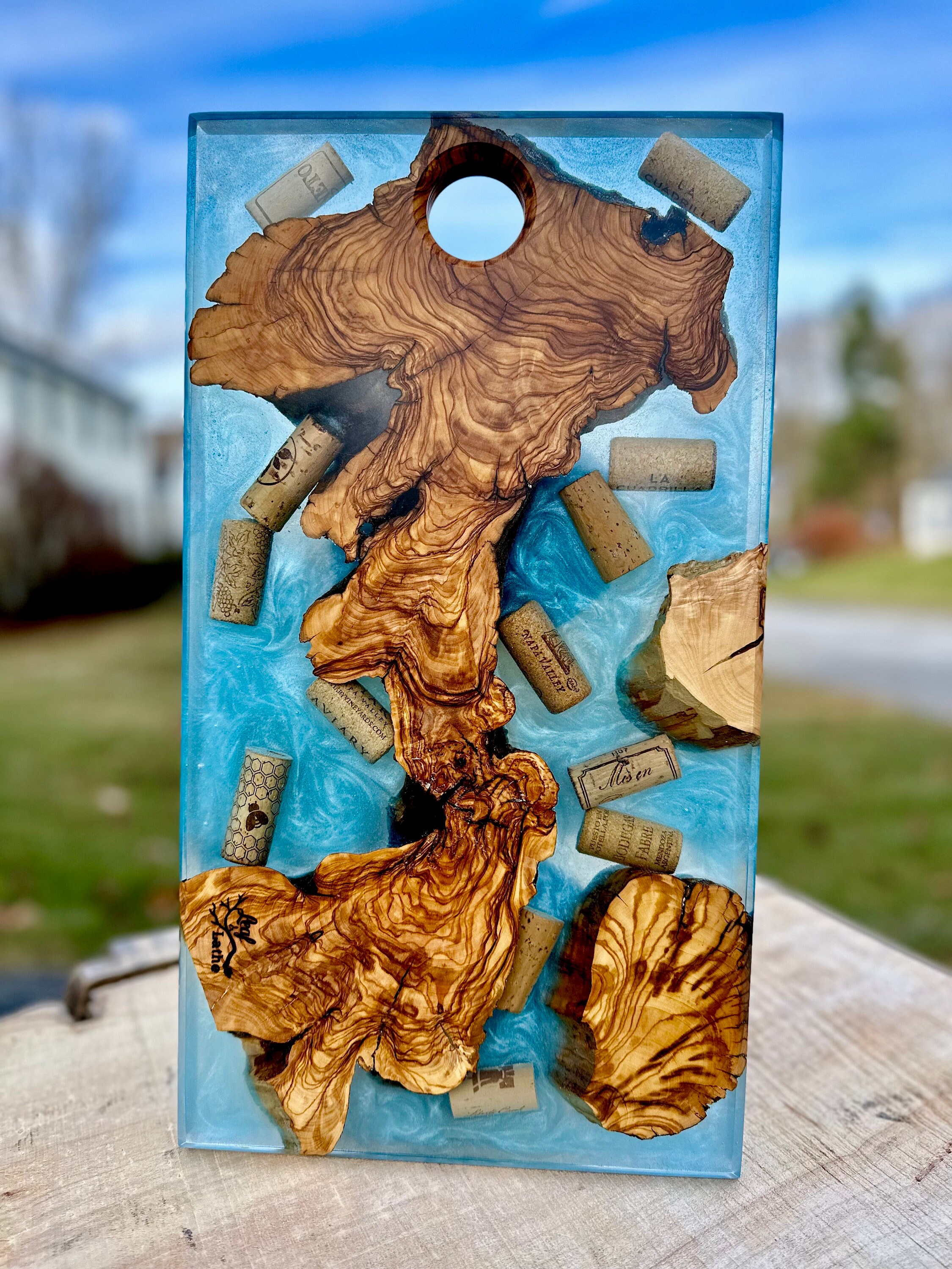Olive Wood and Epoxy Charcuterie Board - Etsy