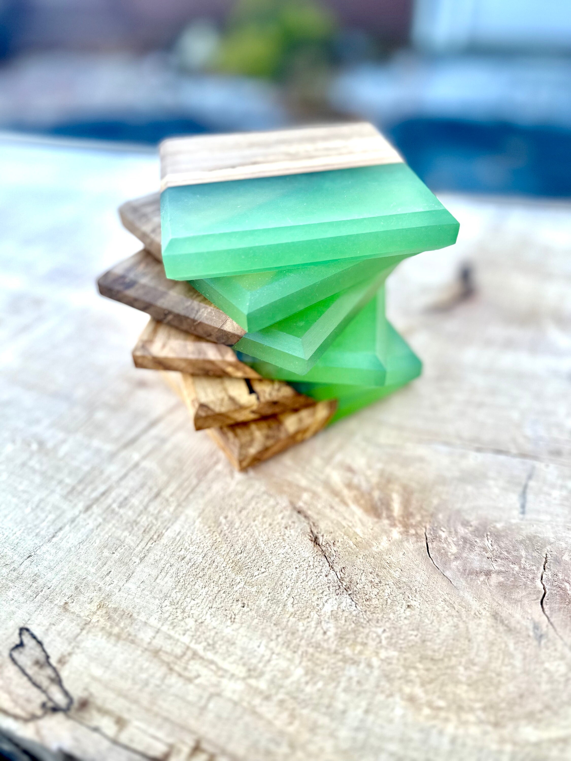 Olive Wood and Epoxy Coasters - Etsy