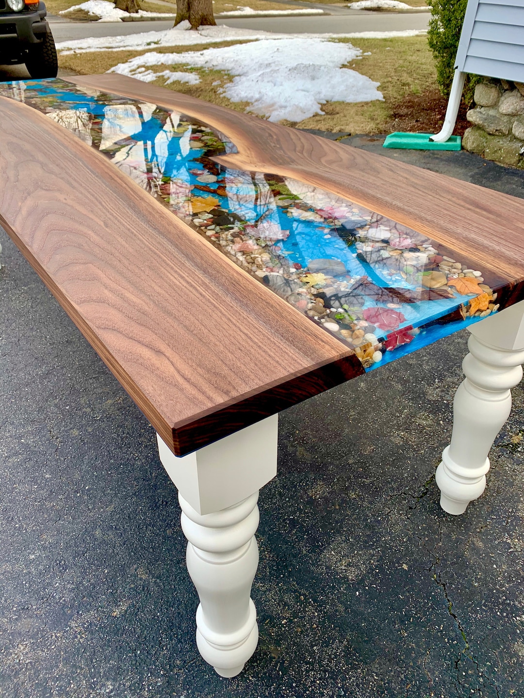 Black Walnut Natural River Table - Etsy