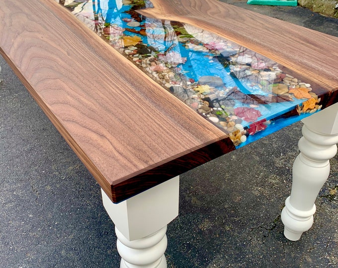 Black Walnut Natural River Table - Etsy