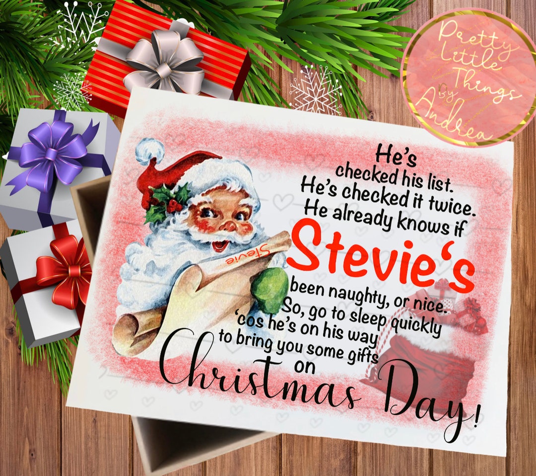 A4 Design for Christmas Eve Box or Cushion. Space to Add Name (don’t ...