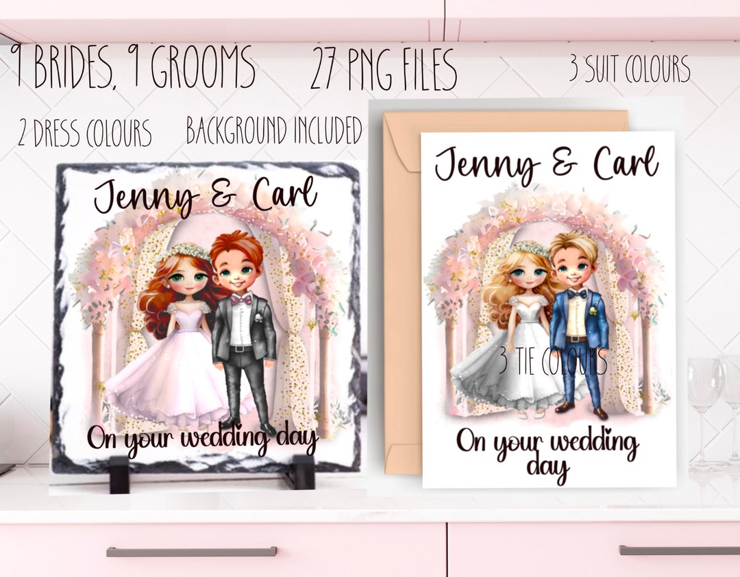 Chibi Wedding Clipart: Bride & Groom With Accessories (digital Download ...