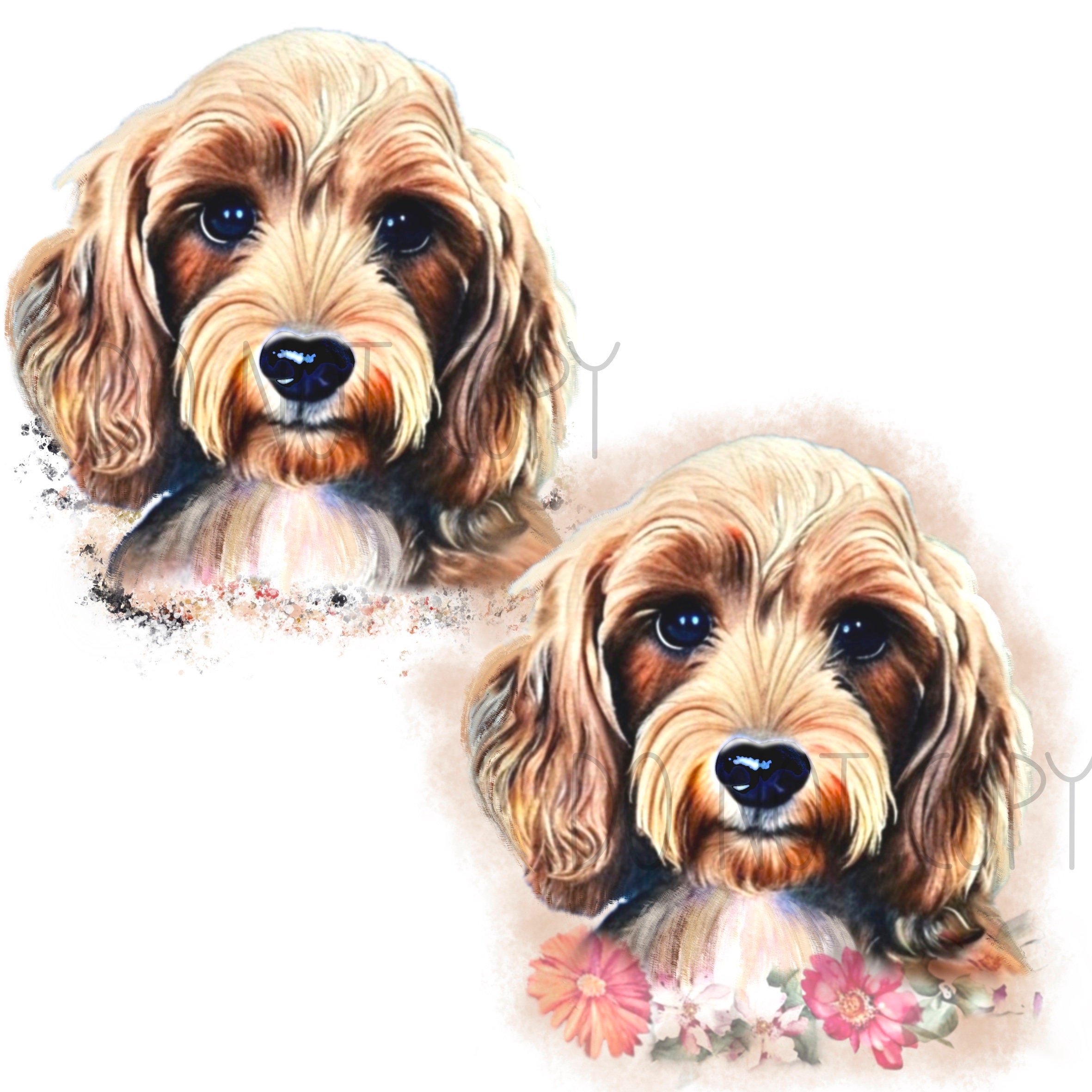 Cute Cockapoos. 5 Different Cockapoos, With and Without Flowers, 10 PNG ...