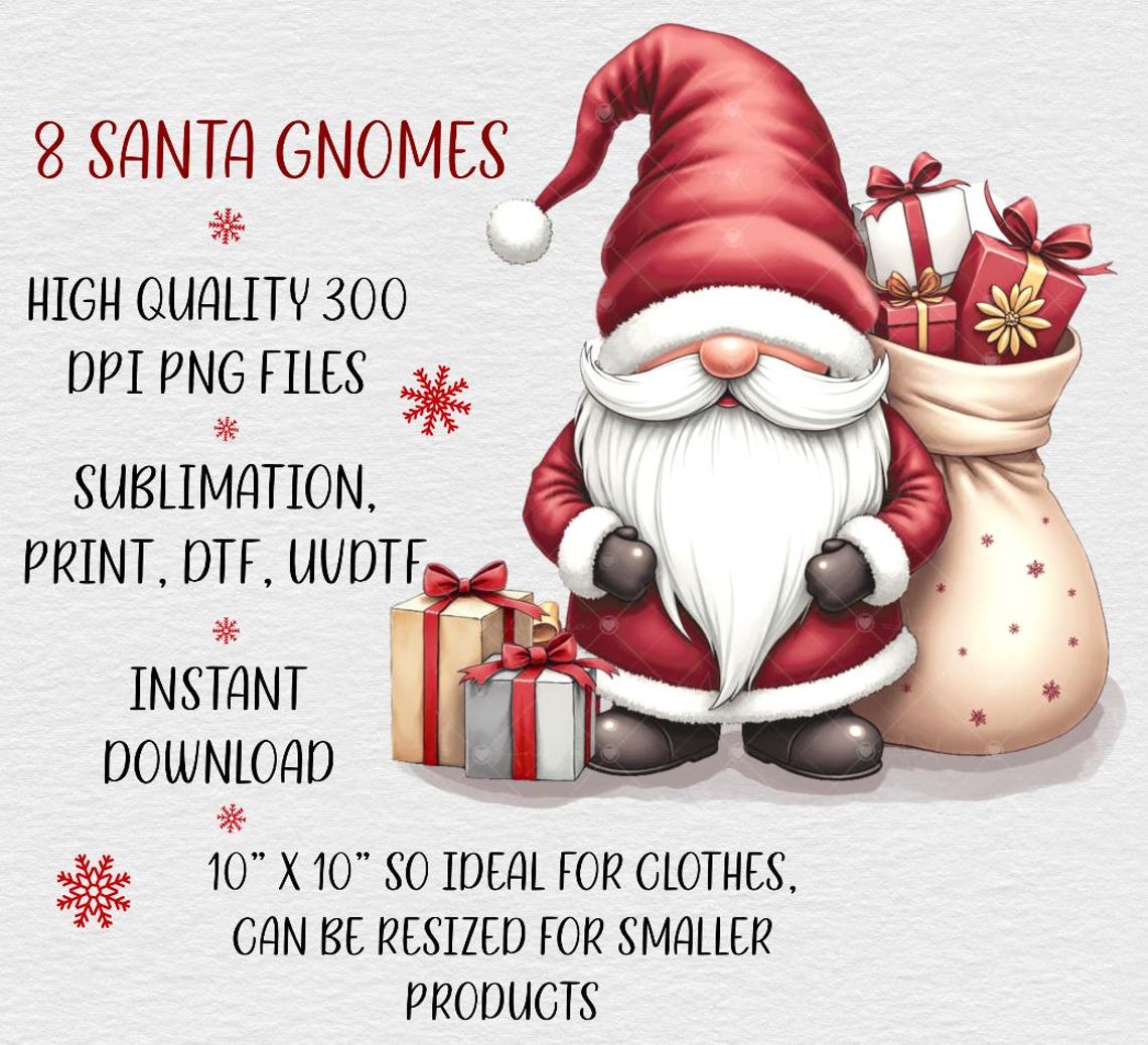 Christmas Santa Gnomes PNG: Sublimation Print Designs (digital Download ...