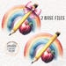 Teacher Clipart Bundle: Rainbow, Apple, Pencil - 17 PNG Files (digital ...