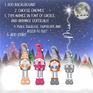 Personalized Christmas Gnome PNG Clipart: Memorial Wings (digital ...