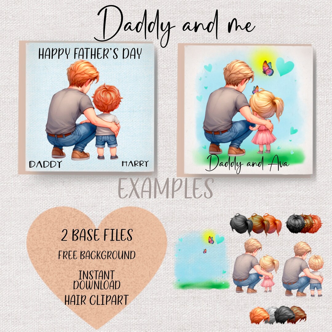 Daddy & Me, Father and Son or Daughter. 2 Complete Base Files + Hair ...