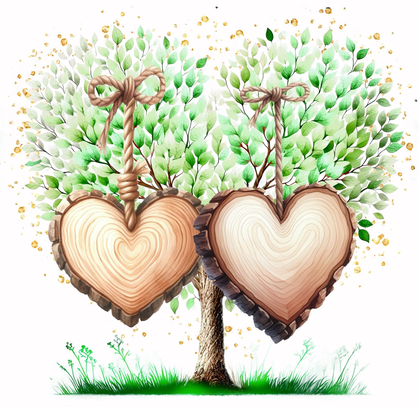 Personalized Family Tree Art: Gold Flecked Background (PNG Files) - Etsy UK