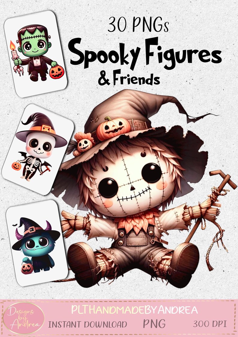 Spooky but Cute Halloween Clipart. Background, Readymade Scenes ...