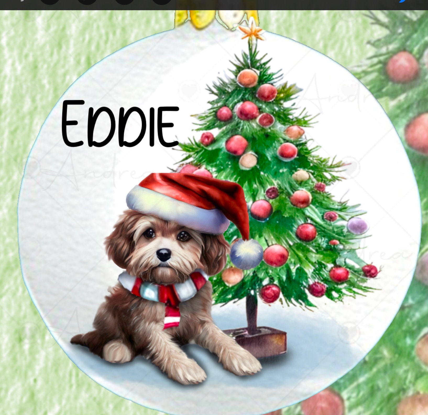 Cute Christmas Cavapoo Pngs. 5 Cockapoo’s With Hat and Scarf, on Their ...