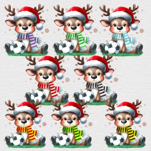Football Reindeer Christmas PNG: Team Scarves Clipart (8 Pngs) - Etsy