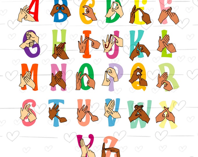 Sign Language Alphabet - Blue Poster - Etsy Canada