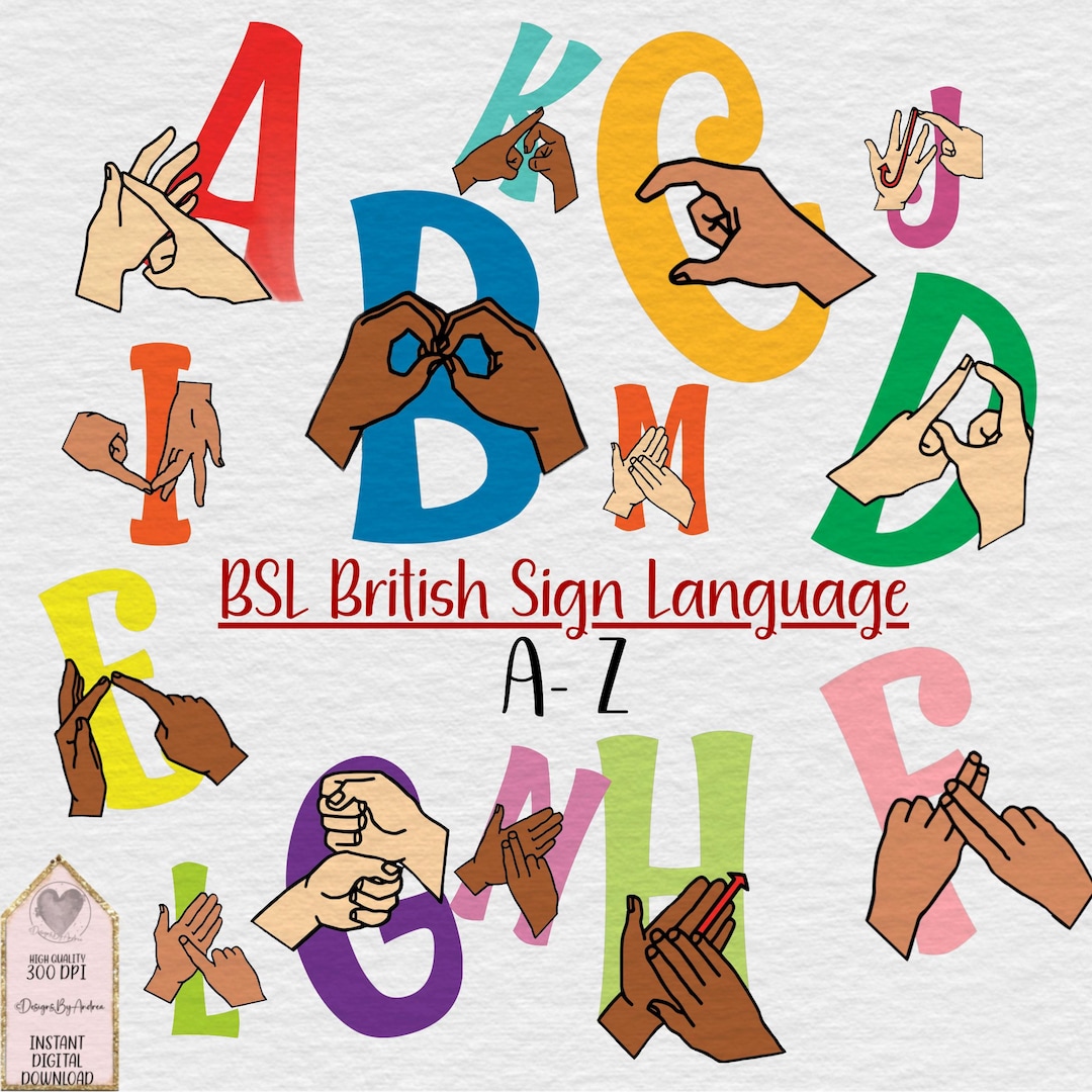 Unique BSL British Sign Language | 26 Alphabet Digital Sublimation ...