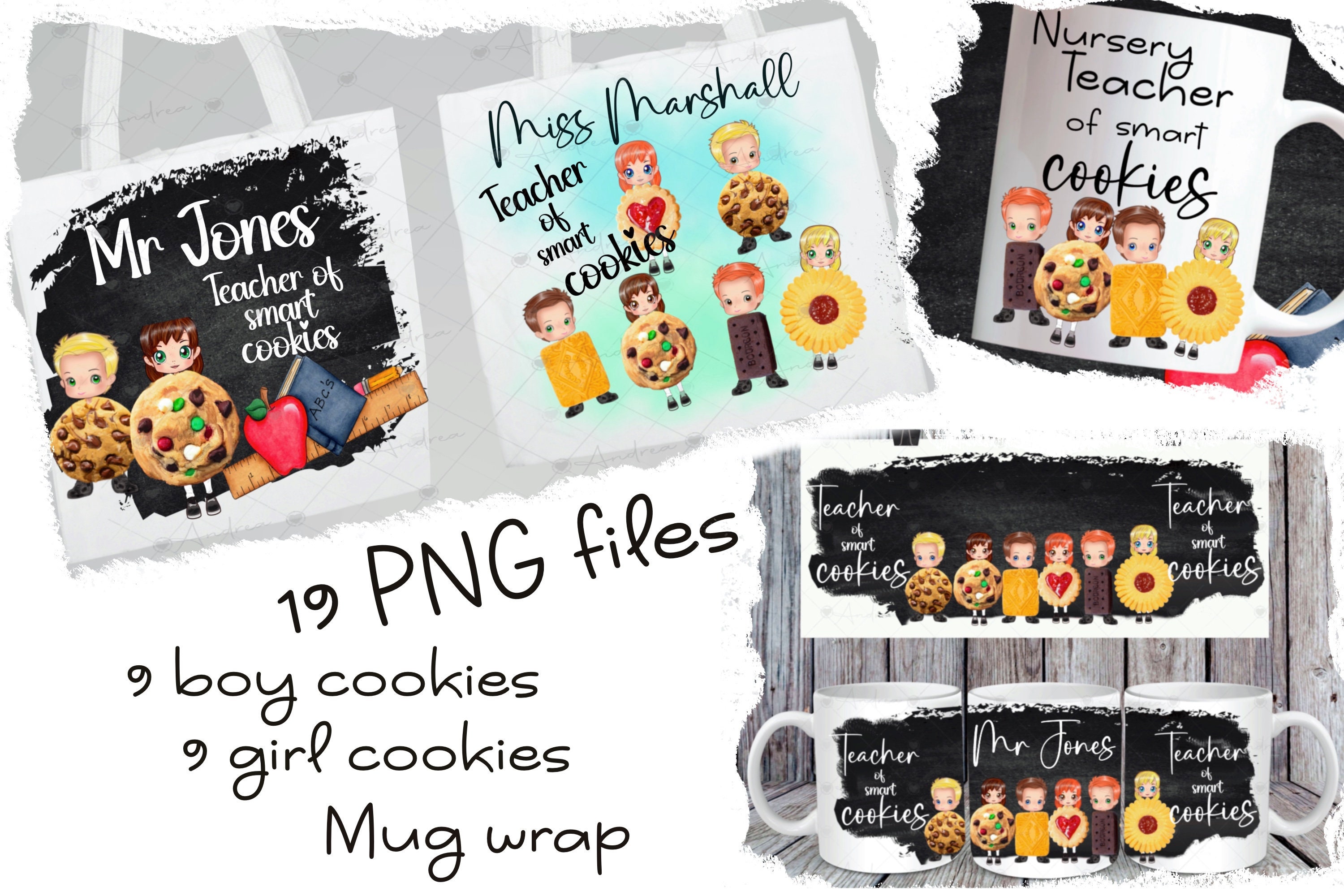 Smart Cookie Kids. Individual Boys and Girls, Plus Mug Wrap Teacher ...