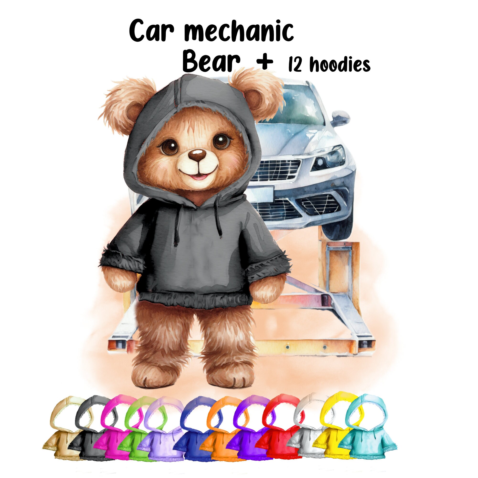 Cute Teddy Bear Business Logo Car Mechanic Bear Main Graphic - Etsy