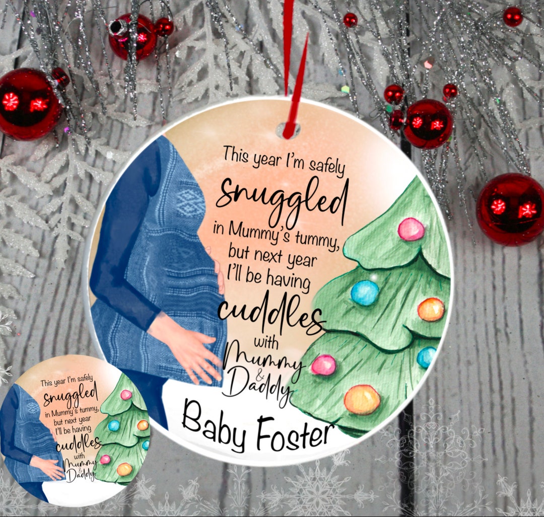 Christmas Bump, Pregnant Round Ornament, With and Without Text ...