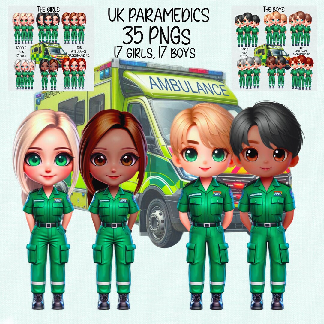 Emergency Services Paramedics. 34 Complete Dolls Plus Ambulance. Choice ...