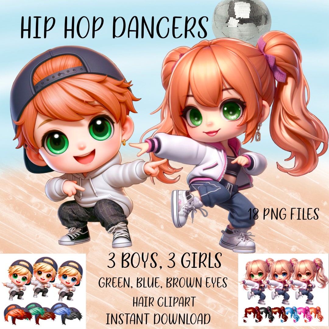 Super Cute Hip Hop/streetdance Chibi Doll Dancers. 3 Boys, 3 Girls ...