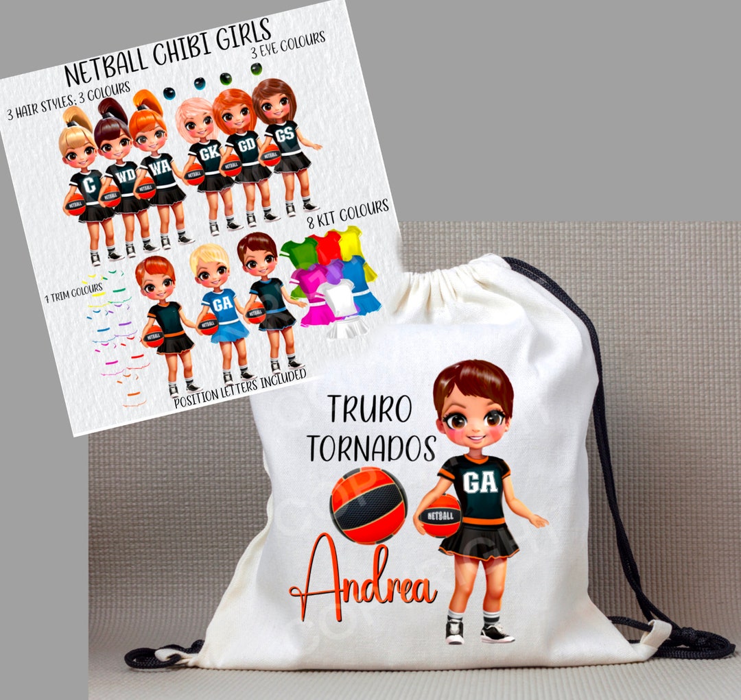 Netball Team Chibi Dolls. 32 Pngs. 9 Dolls. 3 Hair Styles Each With 3 ...