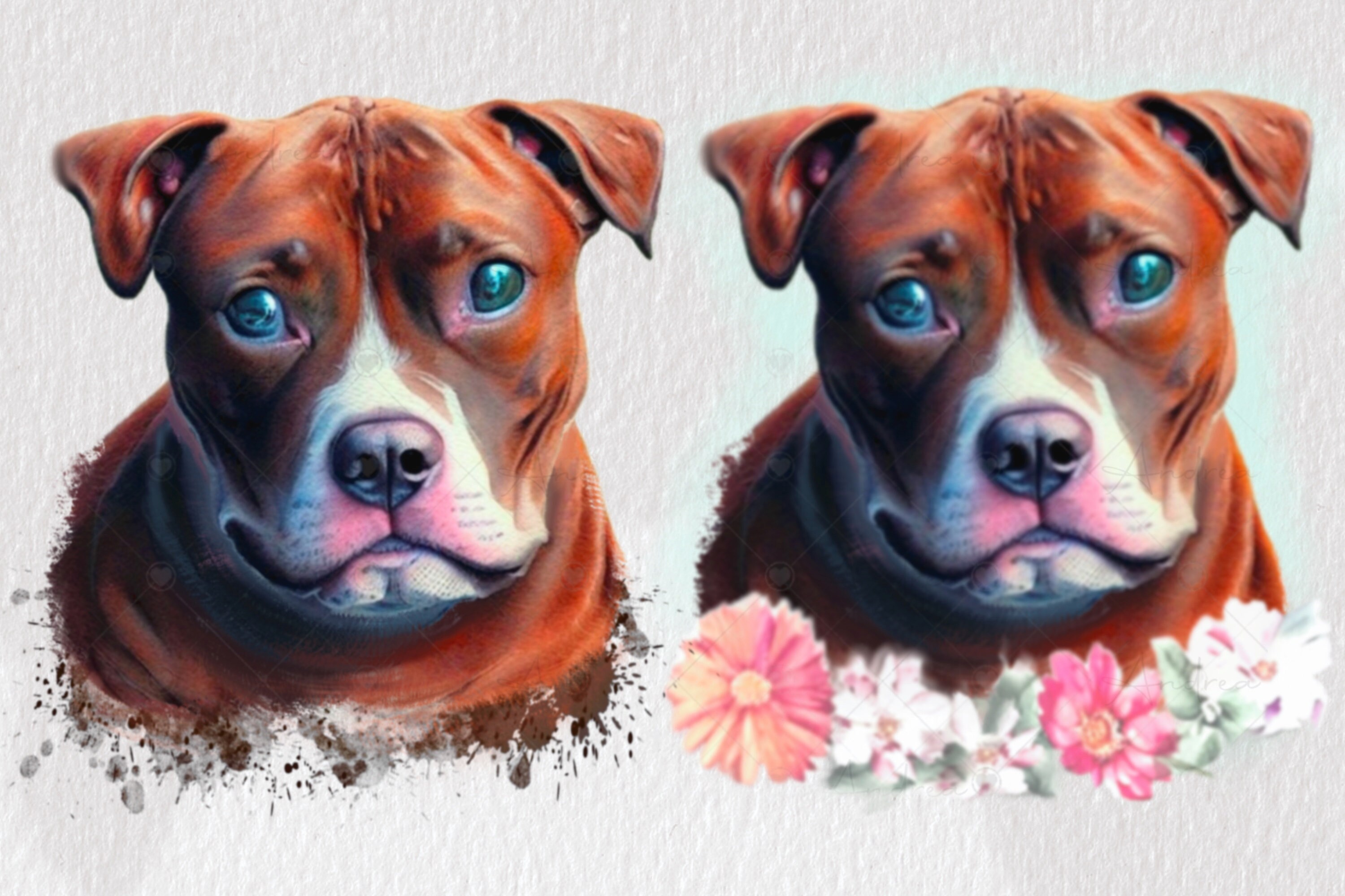 Cute Staffies Staffordshire Bull Terrier. There Are 5 Dogs - Etsy