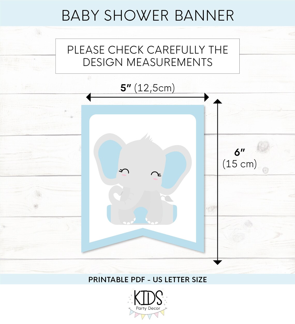 Elephant Welcome Banner, Baby Shower Blue Elephant Banner, Baby Boy ...