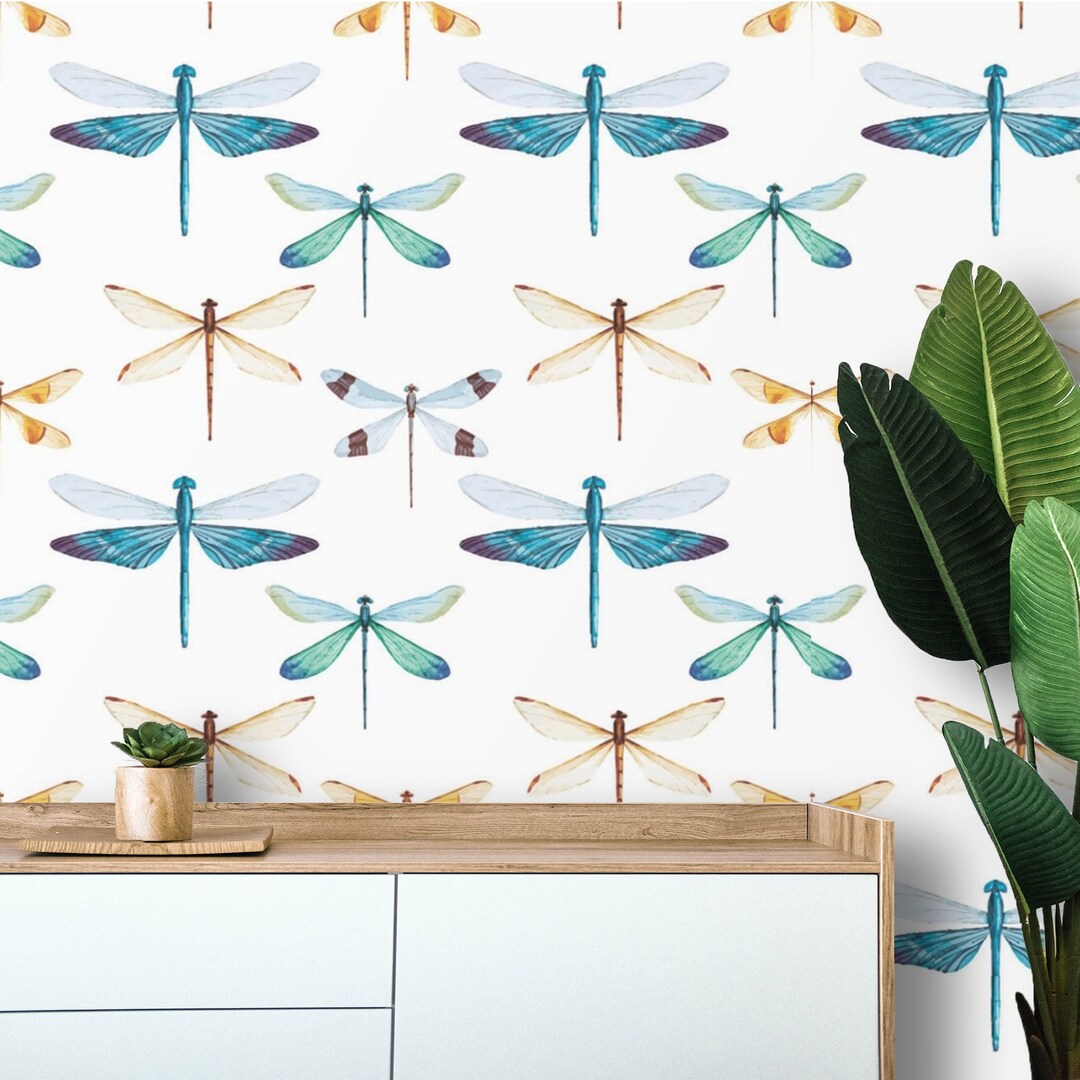 Wallpaper Dragonfly Peel and Stick Removable or Traditional - Etsy