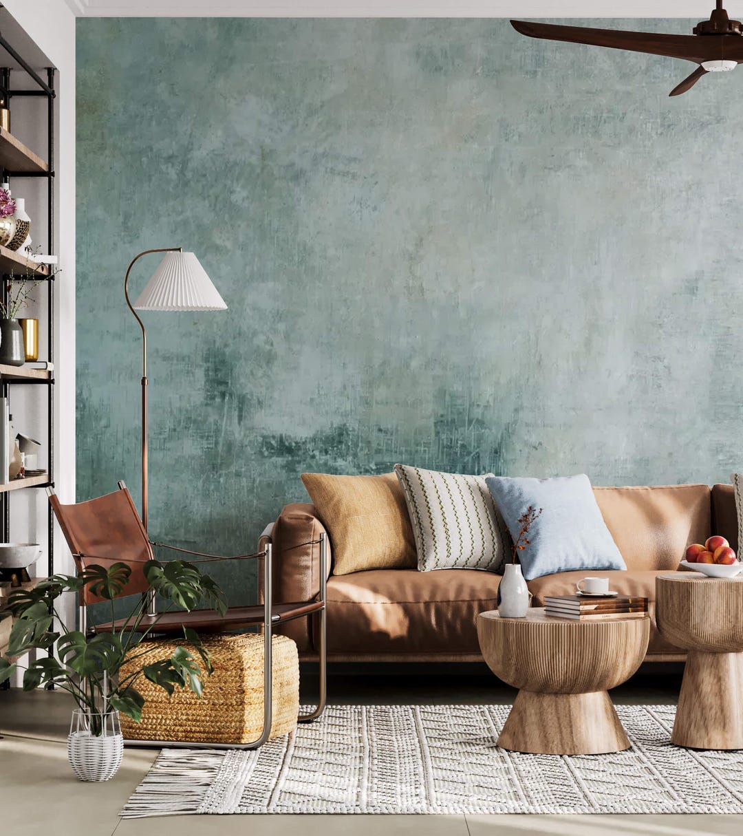 Papel de parede de concreto com efeito cal, abstrato, superfície ...