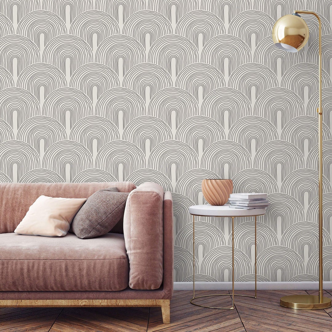 Minimalist Wallpaper Neutral Peel and Stick Abstract Lines Wallpaper ...